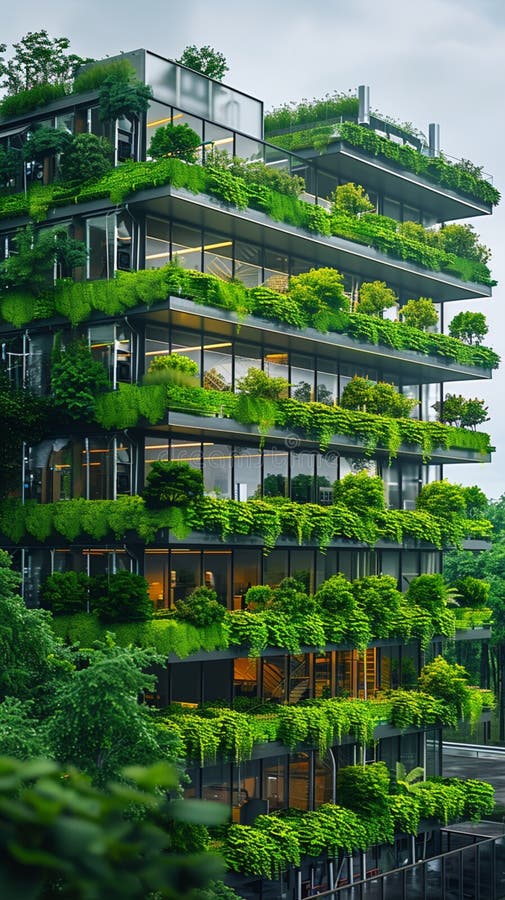Vertical Farm Exterior Bathed in Natural Daylight, Modern Design ...