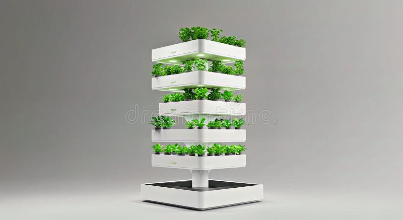 A Vertical Farm Structure, Represented by Stacked Geometric Layers ...