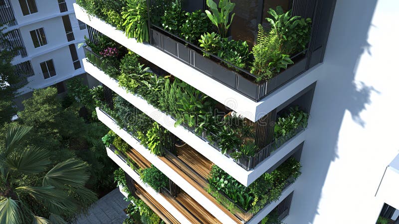 Vertical Farming, Modern Farming Balconies Stock Photo - Image of city ...