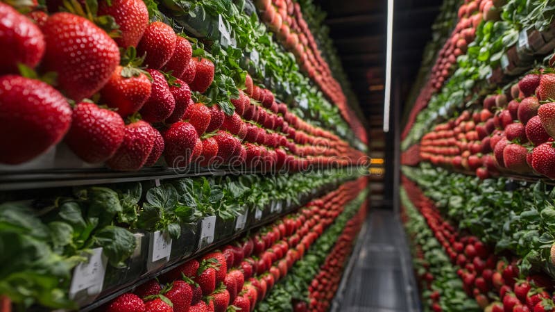 Vertical Farming, Modern Farming Strawberries Stock Image - Image of ...