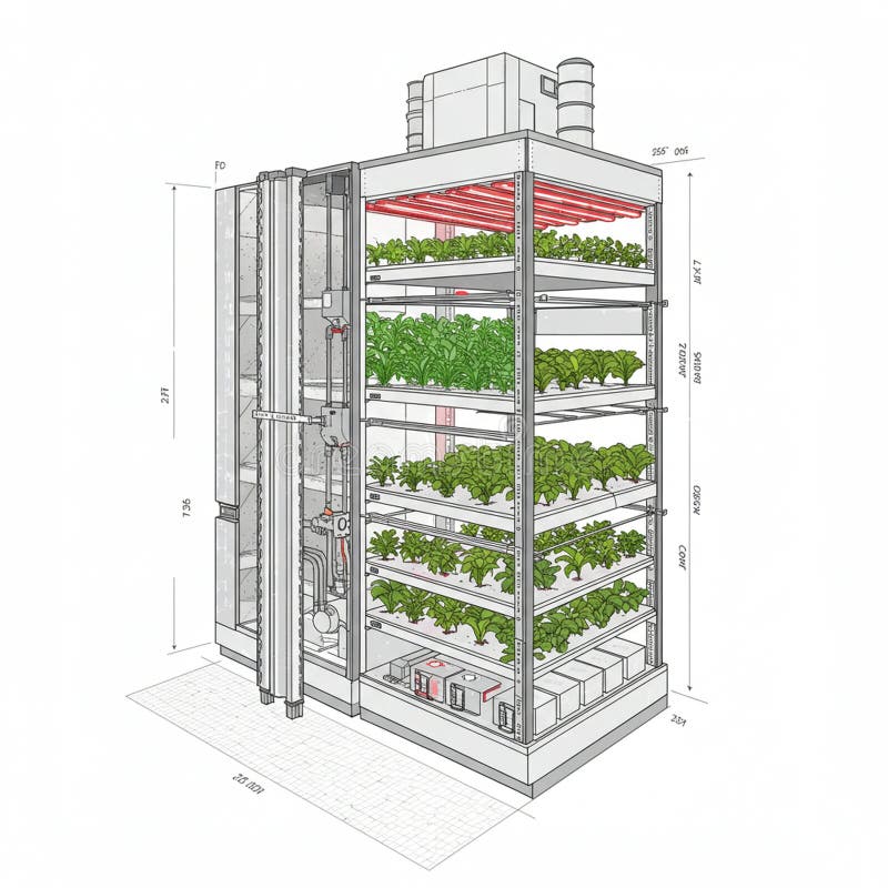 Vertical Farming System with Multiple Layers of Green Leafy Vegetables ...