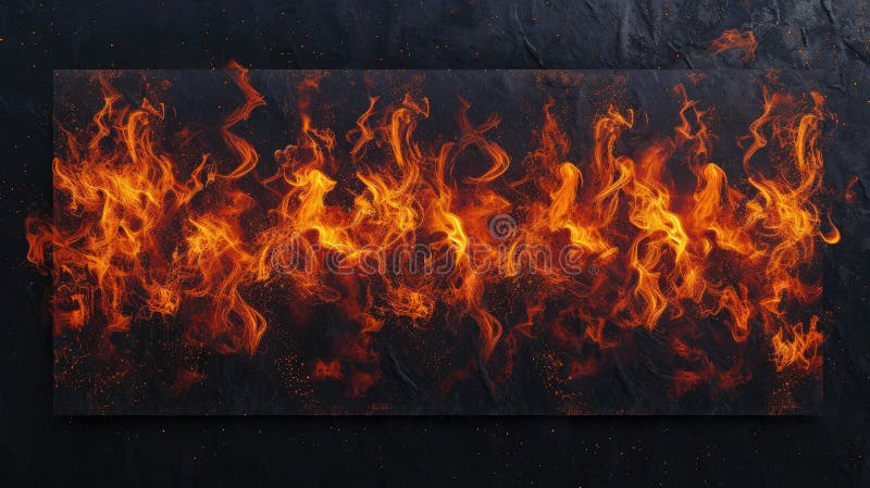 Vertical Fire Display in Darkness. Stock Illustration - Illustration of ...