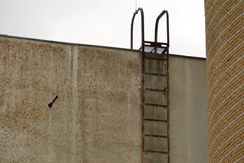 Vertical Fire Escape on the Building. Fire Safety Stock Image - Image ...