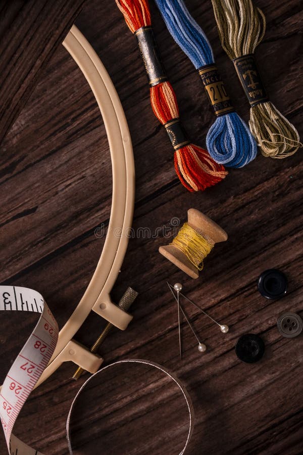 Vertical Flat Lay of Thread for Embroidery Stock Photo - Image of ...
