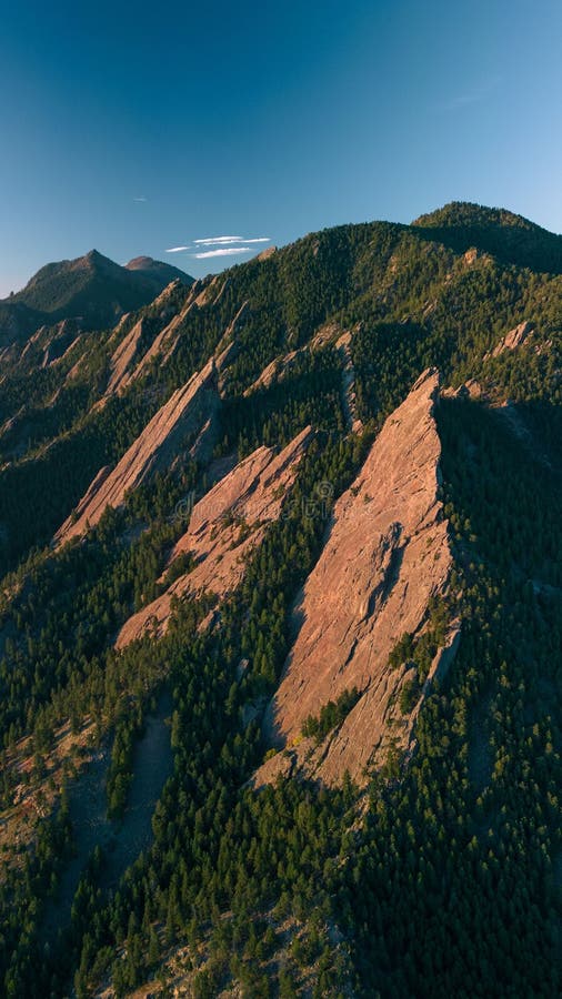 Vertical of Flatiron Rock Formations in Colorado. Stock Photo - Image ...