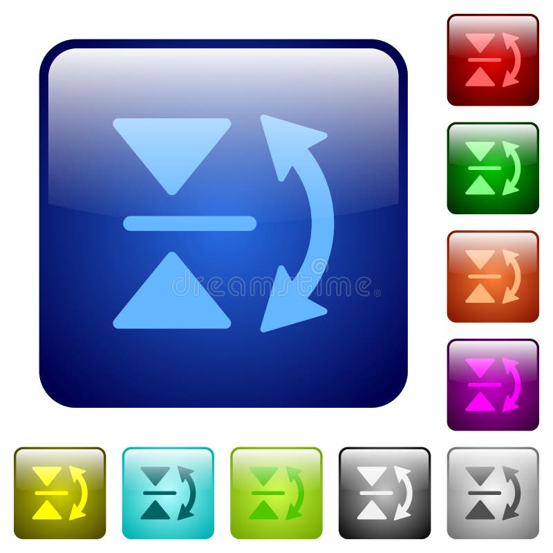 Vertical Flip Color Square Buttons Stock Vector - Illustration of move ...