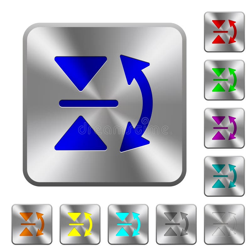 Vertical Flip Rounded Square Steel Buttons Stock Vector - Illustration ...