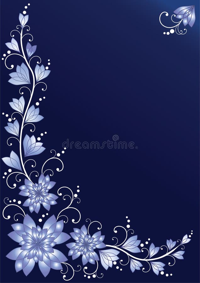 Vertical Floral Background. Blue Stock Vector - Illustration of style ...