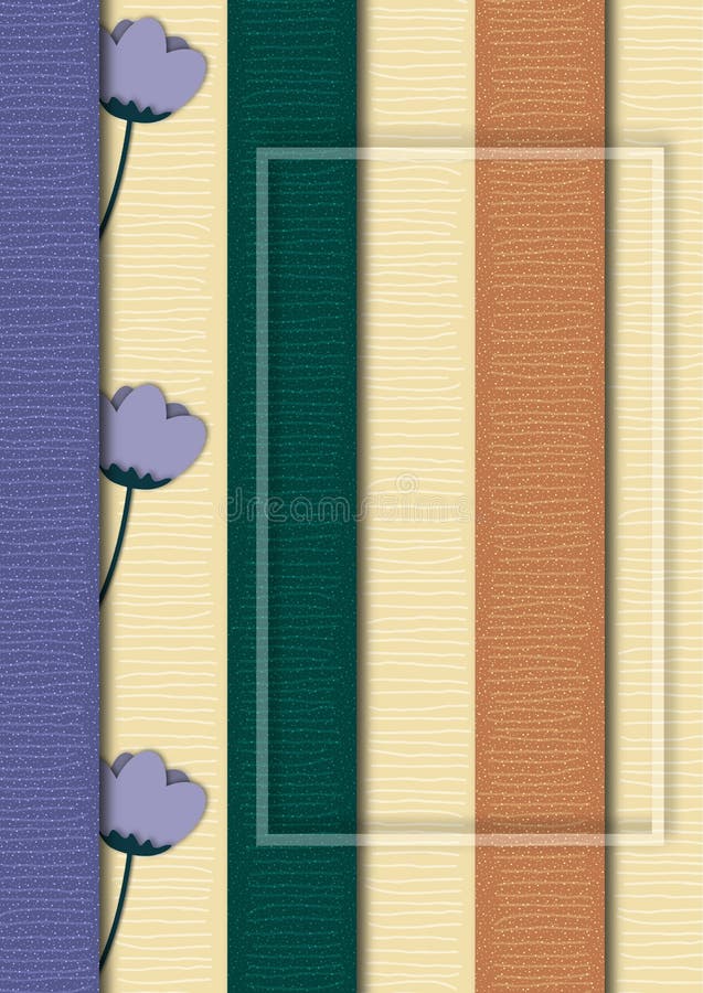 Vertical Floral Composition with Stripes of Different Colors Stock ...