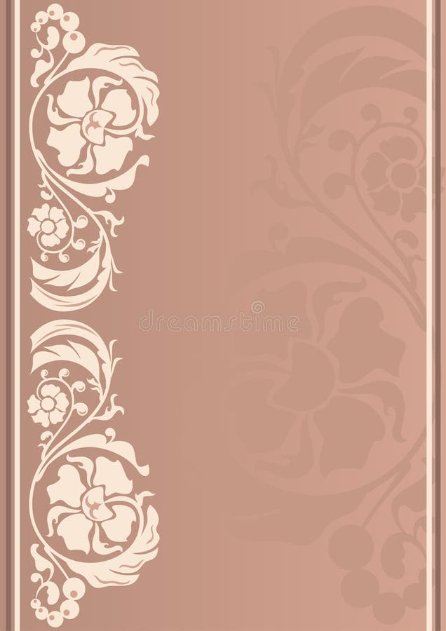 Vertical Floral Frame in Neutral Colors Stock Vector - Illustration of ...