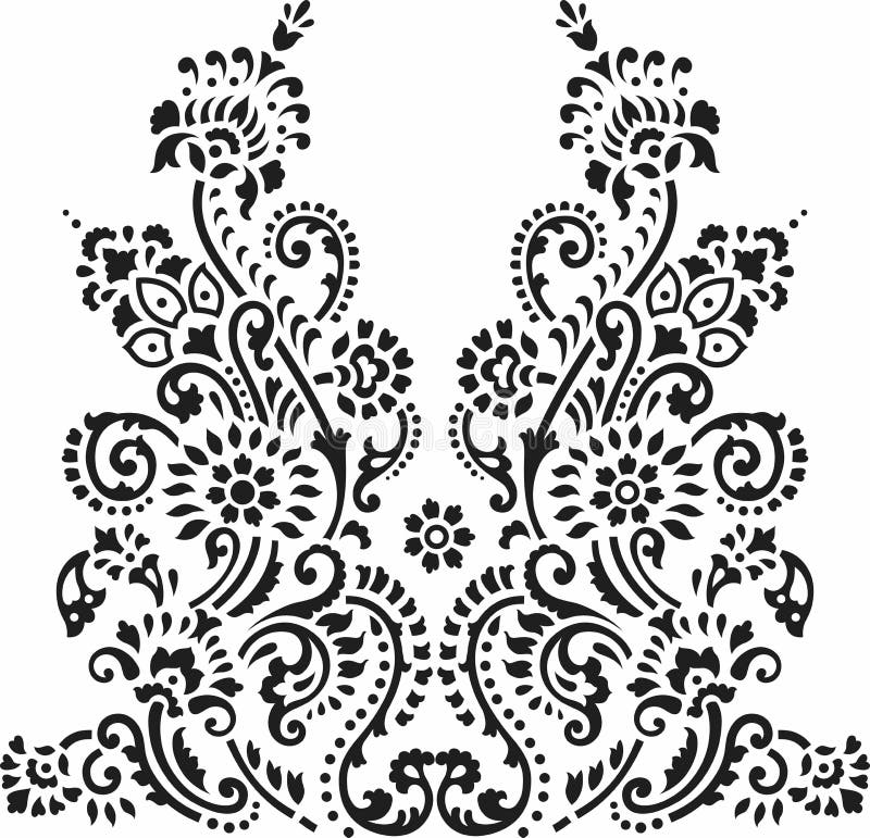 Vertical Floral Pattern Element, Indian Ornament Stock Image Stock ...