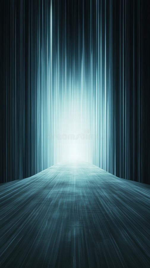 Vertical Flow of Glowing Pulses in a Seamless Abstract Light Path Stock ...