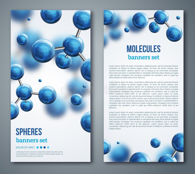 Vertical Flyers Abstract Molecules Design Stock Vector - Illustration ...