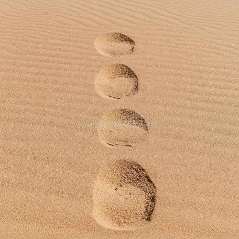 Vertical Footprints in Light Brown Sand Stock Illustration ...