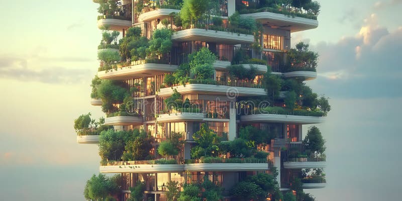 Vertical Forest Tower Stunning EcoFriendly Architecture Stock ...