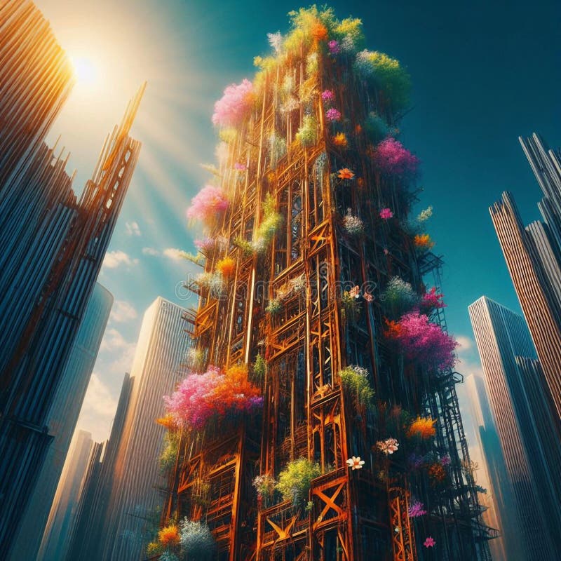 Vertical forest stock illustration. Illustration of holographic - 304152804