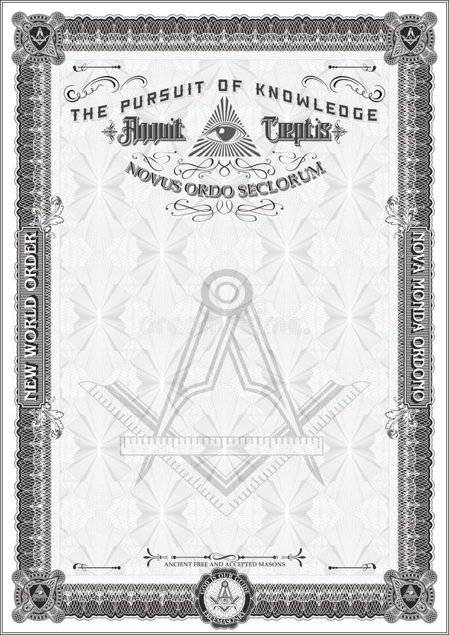 Vertical Form for Creating a Masonic Certificate Black Stock ...