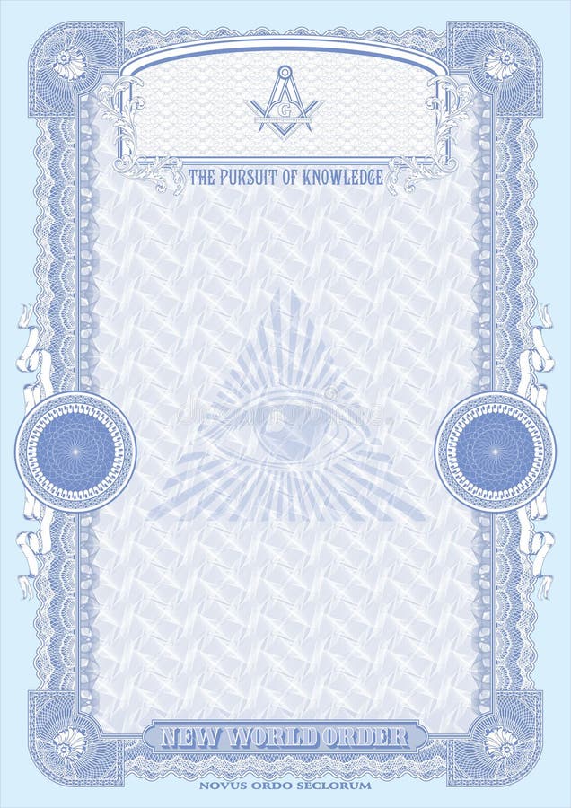 Vertical Form for Creating a Masonic Certificate Blue Stock ...