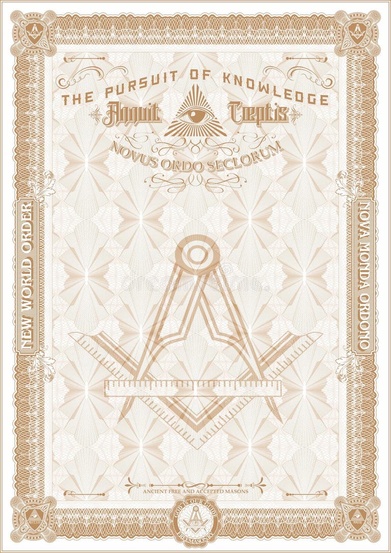 Masonic Certificate Gold Stock Illustrations – 23 Masonic Certificate ...