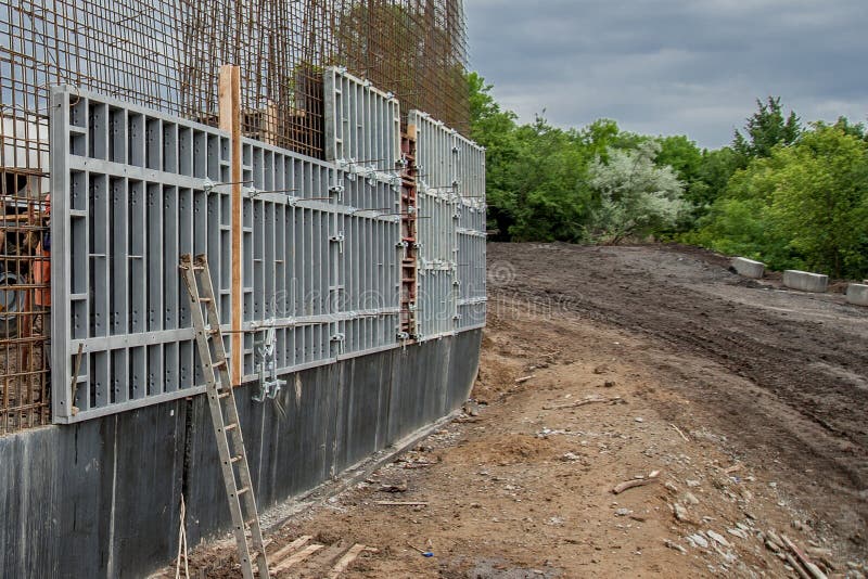 Vertical Formwork Boards at Bridge Stock Photo - Image of element ...