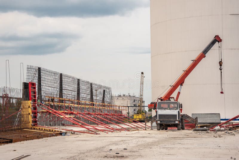 Vertical Formwork in Industrial Stock Photo - Image of clamp, coupler ...