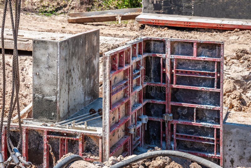 Vertical Formwork Panels on the Construction Stock Image - Image of ...