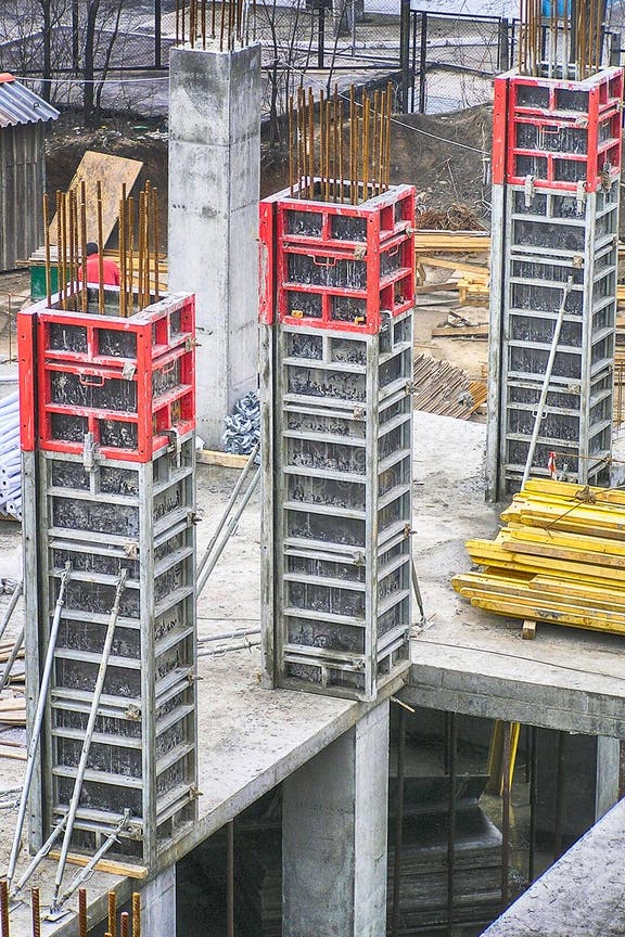 Vertical Formwork Panels on the Construction Stock Photo - Image of ...