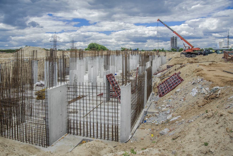 Vertical Formwork Panels on the Construction Stock Photo - Image of ...