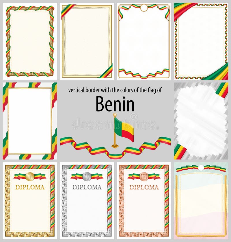 Vertical Frame and Border with Benin Flag Stock Vector - Illustration ...