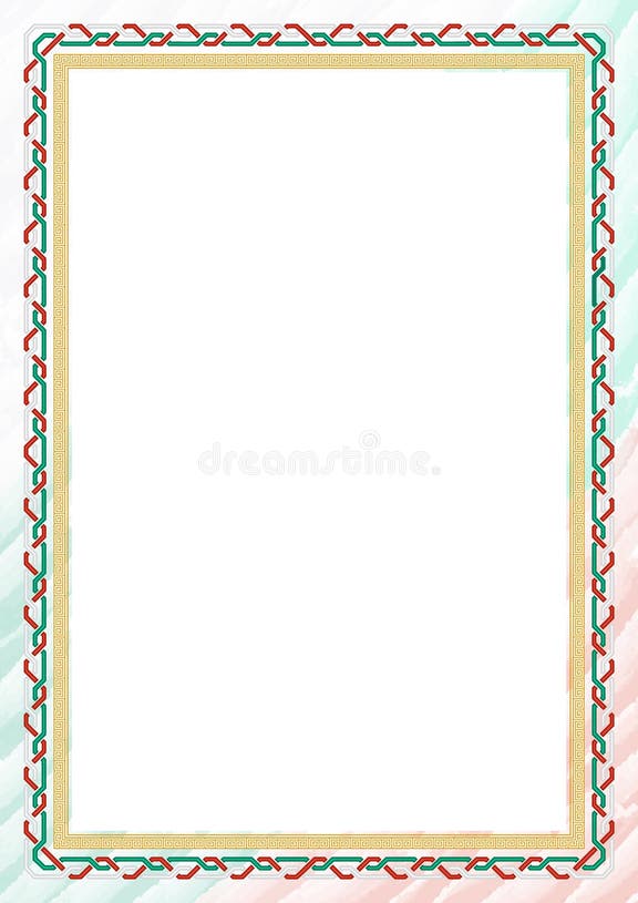 Vertical Frame and Border with Bulgaria Flag Stock Illustration ...