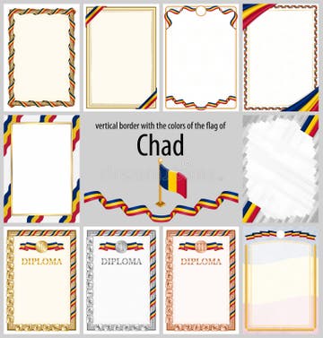 Vertical Frame and Border with Chad Flag Stock Vector - Illustration of ...