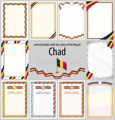 Vertical Frame and Border with Chad Flag Stock Vector - Illustration of ...