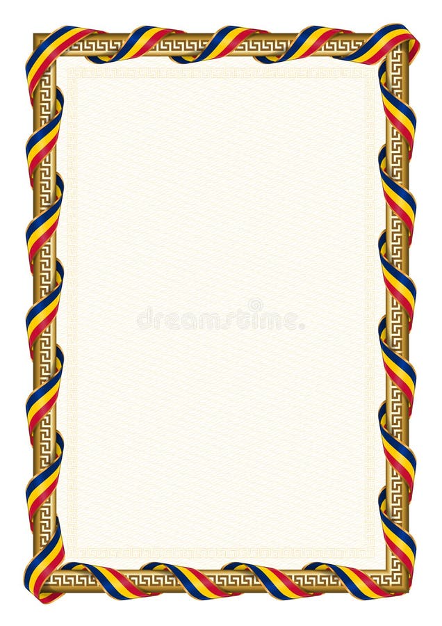 Vertical Frame and Border with Chad Flag Stock Vector - Illustration of ...