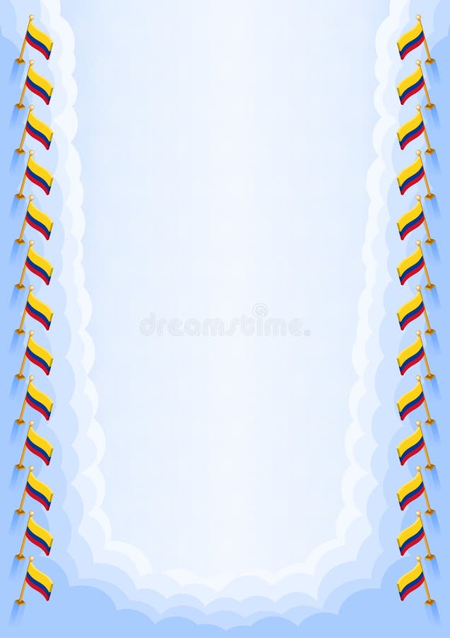 Vertical Frame and Border with Colombia Flag Stock Vector ...