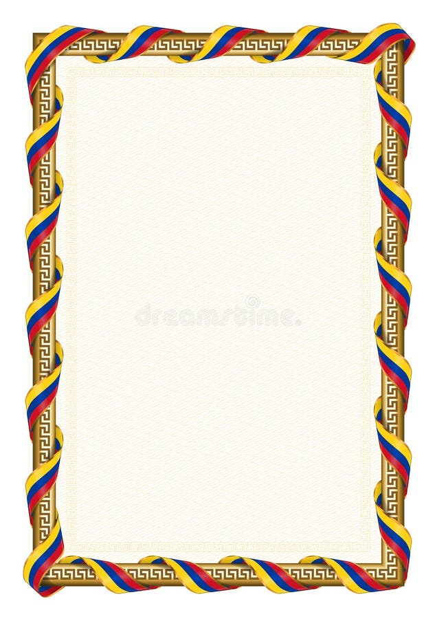 Vertical Frame and Border with Colombia Flag Stock Vector ...