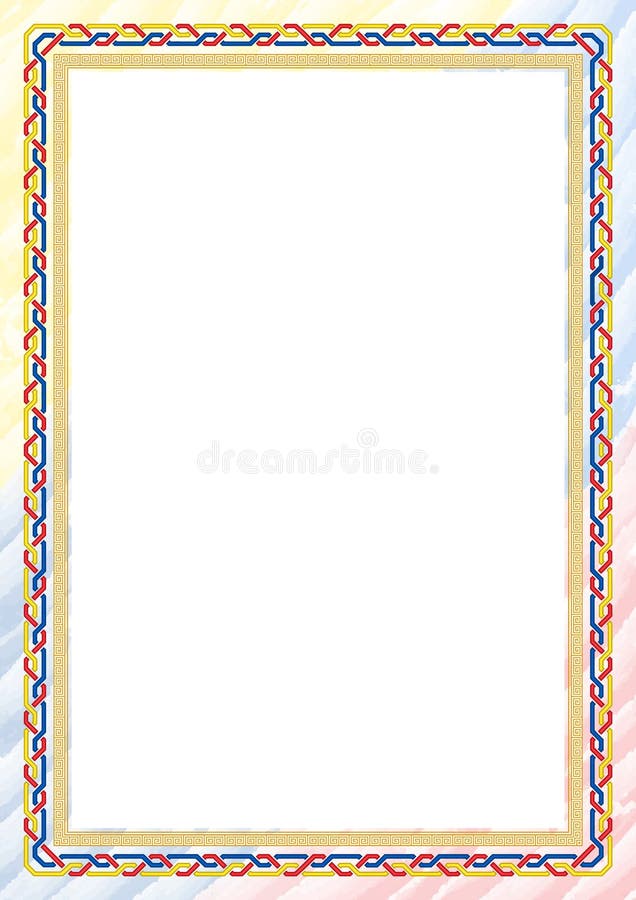 Vertical Frame and Border with Ecuador Flag Stock Illustration ...