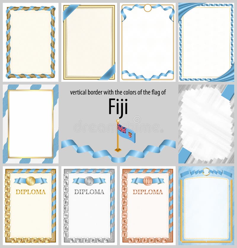 Vertical Frame and Border with Fiji Flag Stock Vector - Illustration of ...