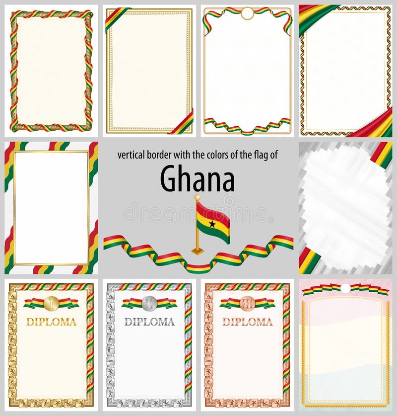 Vertical Frame and Border with Ghana Flag Stock Vector - Illustration ...
