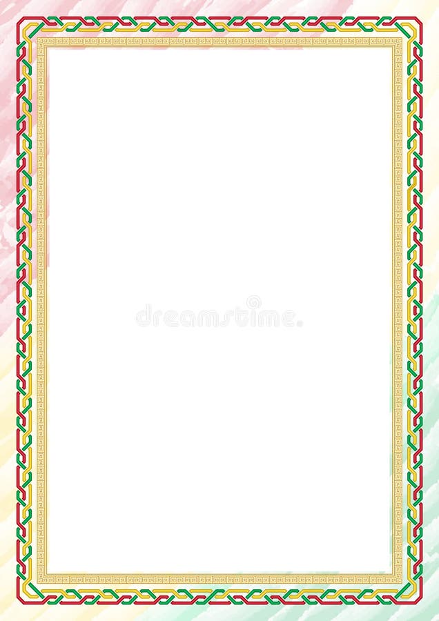 Vertical Frame and Border with Guyana Flag Stock Illustration ...