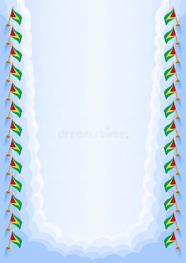 Vertical Frame and Border with Guyana Flag Stock Vector - Illustration ...
