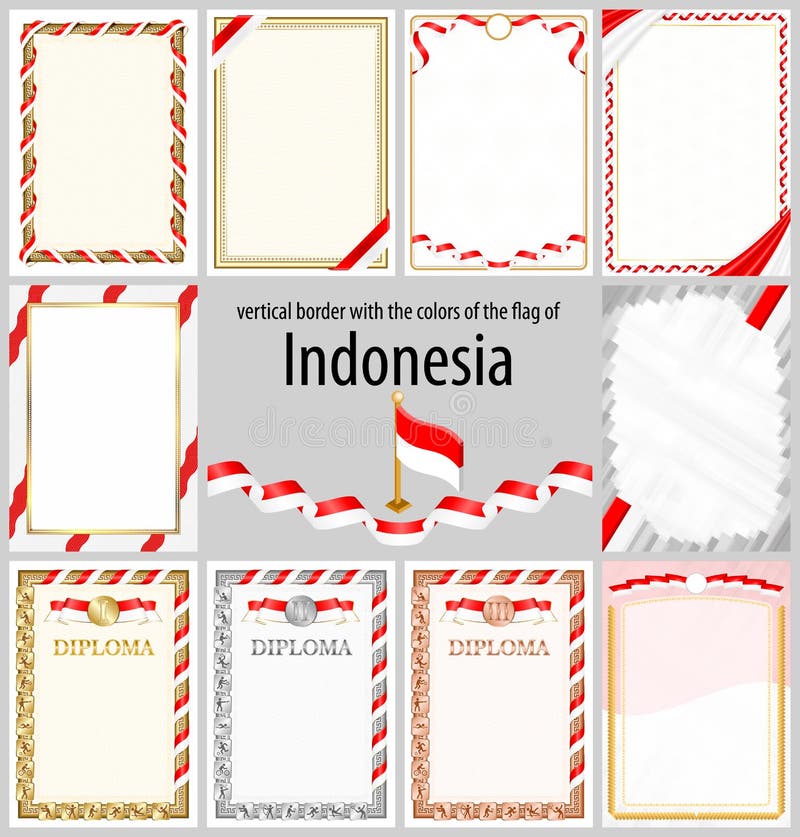 Vertical Frame and Border with Indonesia Flag Stock Vector ...
