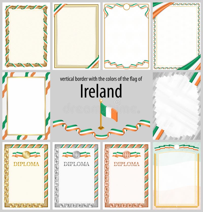 Vertical Frame and Border with Ireland Flag Stock Vector - Illustration ...