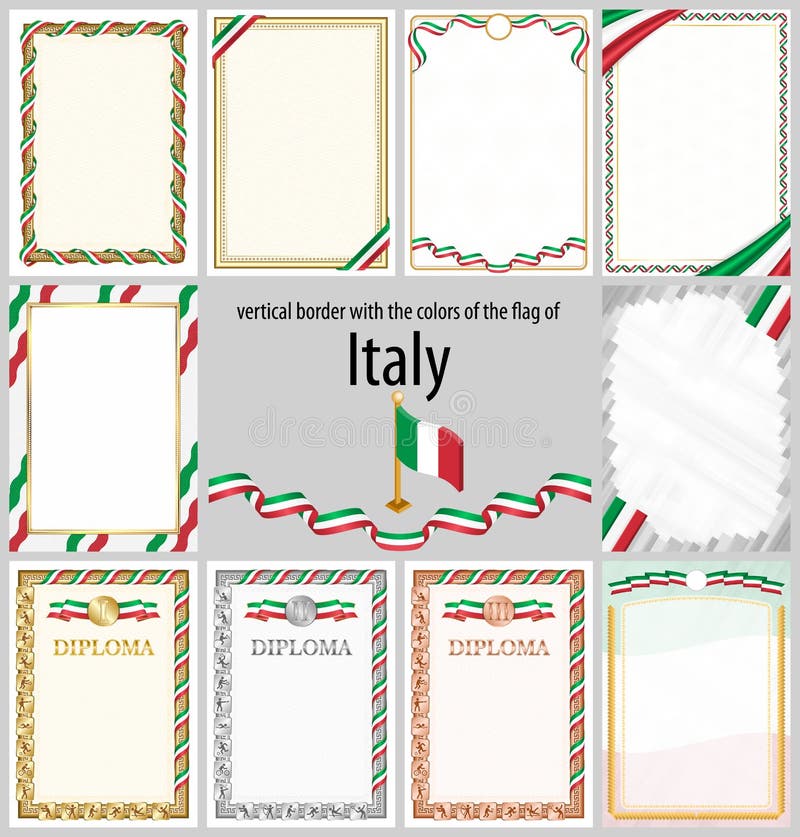 Vertical Frame and Border with Italy Flag Stock Vector - Illustration ...