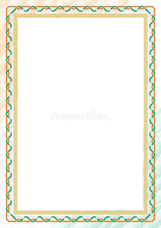 Vertical Frame and Border with Ivory Coast Flag Stock Vector ...