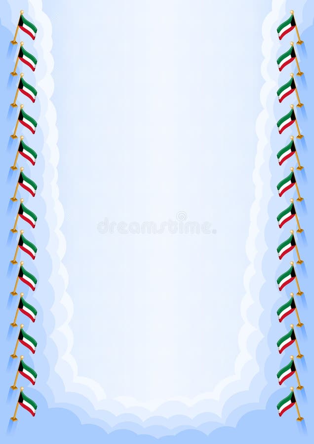 Vertical Frame and Border with Kuwait Flag Stock Vector - Illustration ...