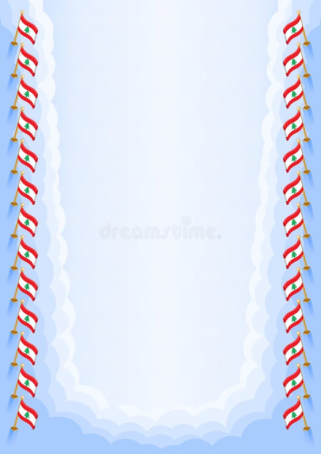 Vertical Frame and Border with Lebanon Flag Stock Vector - Illustration ...