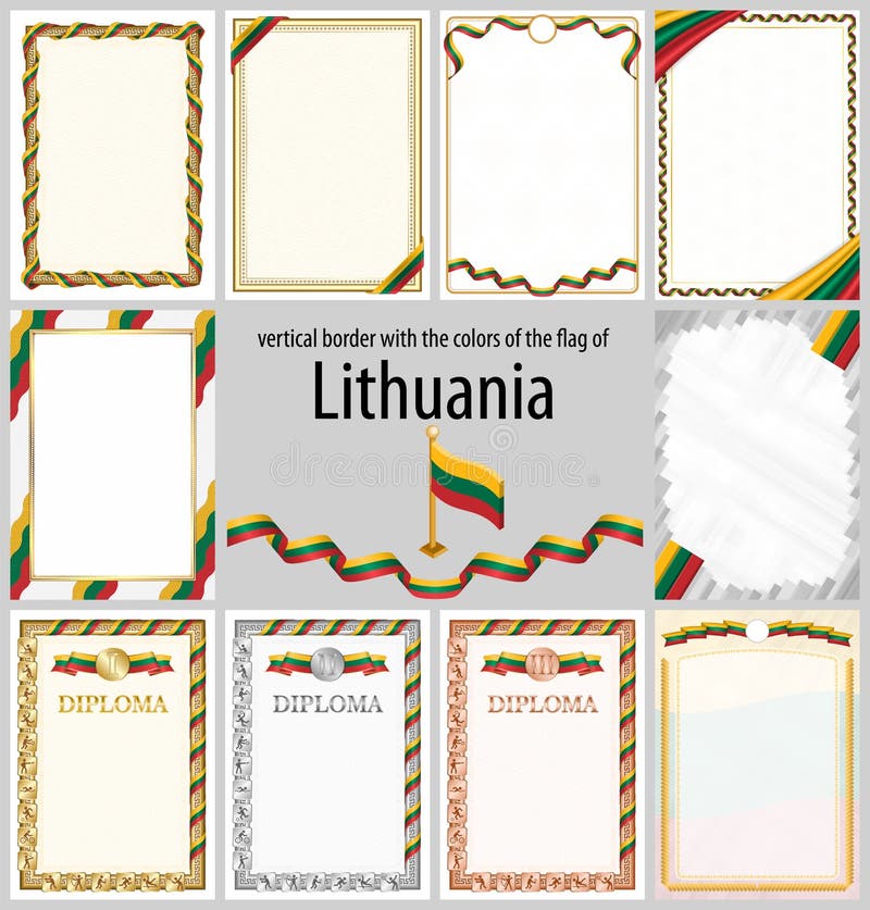 Vertical Frame and Border with Lithuania Flag Stock Vector ...