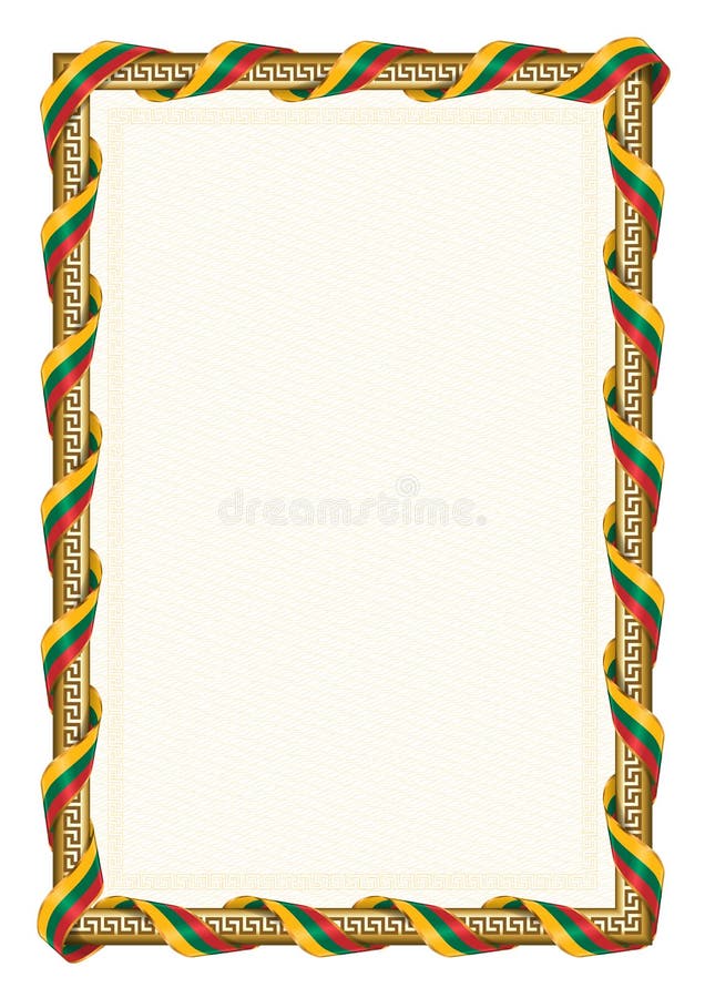 Vertical Frame and Border with Lithuania Flag Stock Vector ...