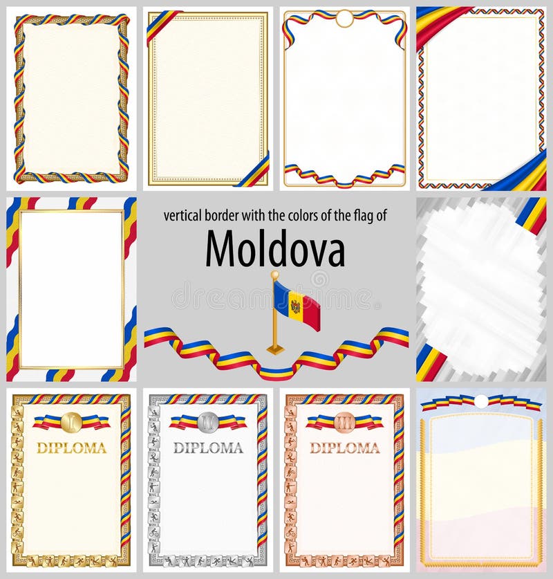 Vertical Frame and Border with Moldova Flag Stock Vector - Illustration ...