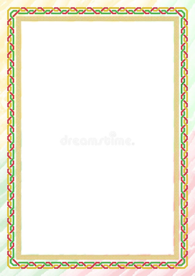Vertical Frame and Border with Myanmar Flag Stock Vector - Illustration ...